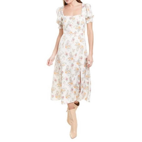 Wayf | Dresses | Wayf Midi Dress Short Casual Dress Floral Xs Jacquard ...